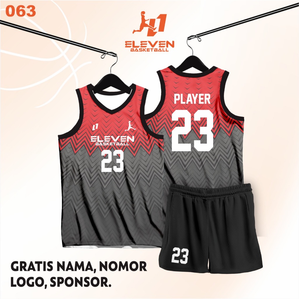 Jual ELEVEN BASKETBALL Baju Kaos Jersey Basket Printing Custom Nama ...