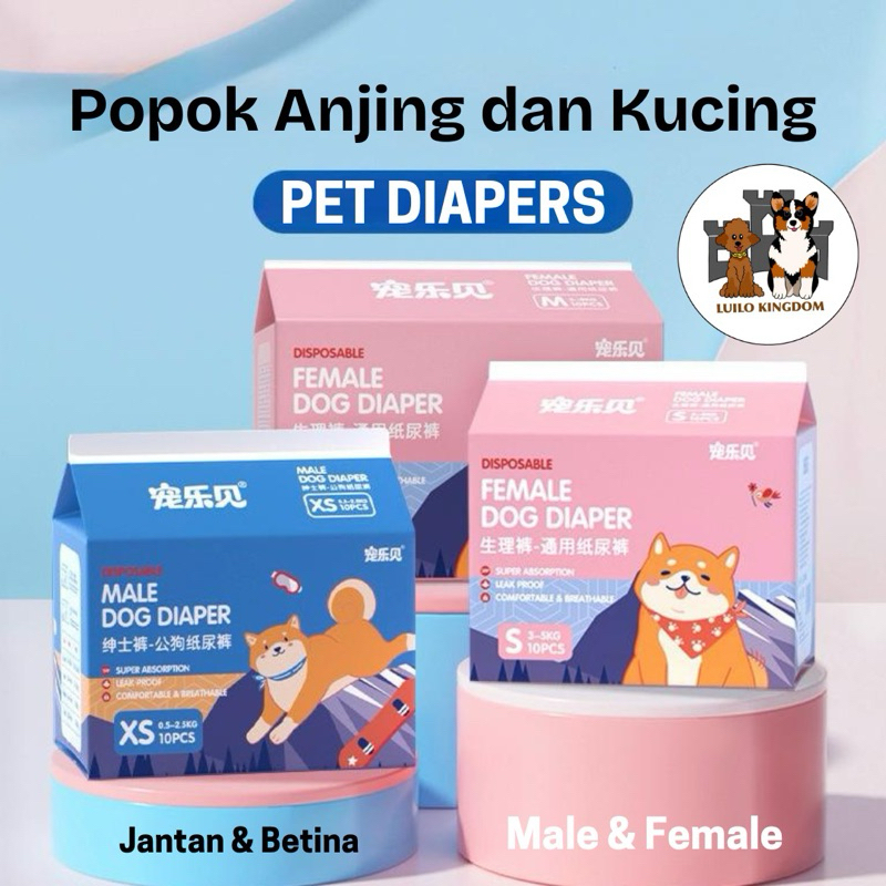 Jual Popok Anjing Kucing Jantan Betina | Pampers Hewan | Pet Diapers ...