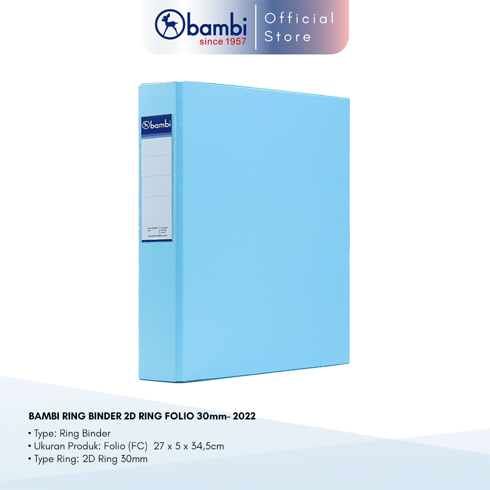 Jual Bambi Ring Binder Folio 2 Ring Type D All Color Medium Size 30 mm ...