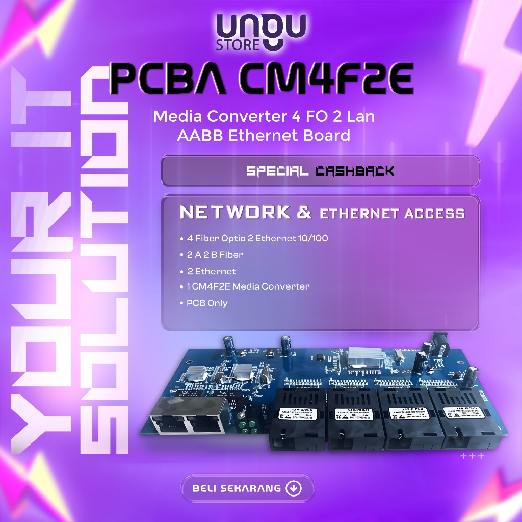 Jual HTB PCB CM4F2E Media Converter 4 FO 2 Lan Ethernet Board Only ...