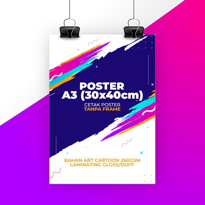 Jual CETAK POSTER A3+ BAHAN ARTCARTON,ARTPAPER DLL | Shopee Indonesia