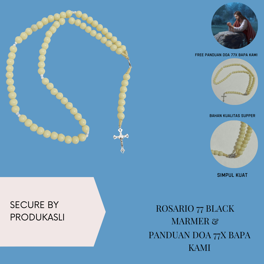 Jual Rosario 77 Bapa Kami Putih Susu & Panduan Doa 77X Bapa Kami | Shopee Indonesia