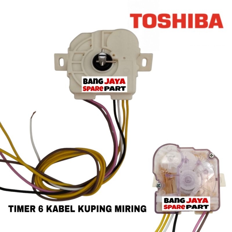 Jual TIMER 6 KABEL KUPING MIRING MESIN CUCI TOSHIBA 2 TABUNG | Shopee ...