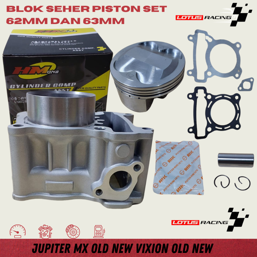 Jual blok seher HMone bore up nmax aerox lexi 63mm ring RIK piston casting iron ring paking dll ...