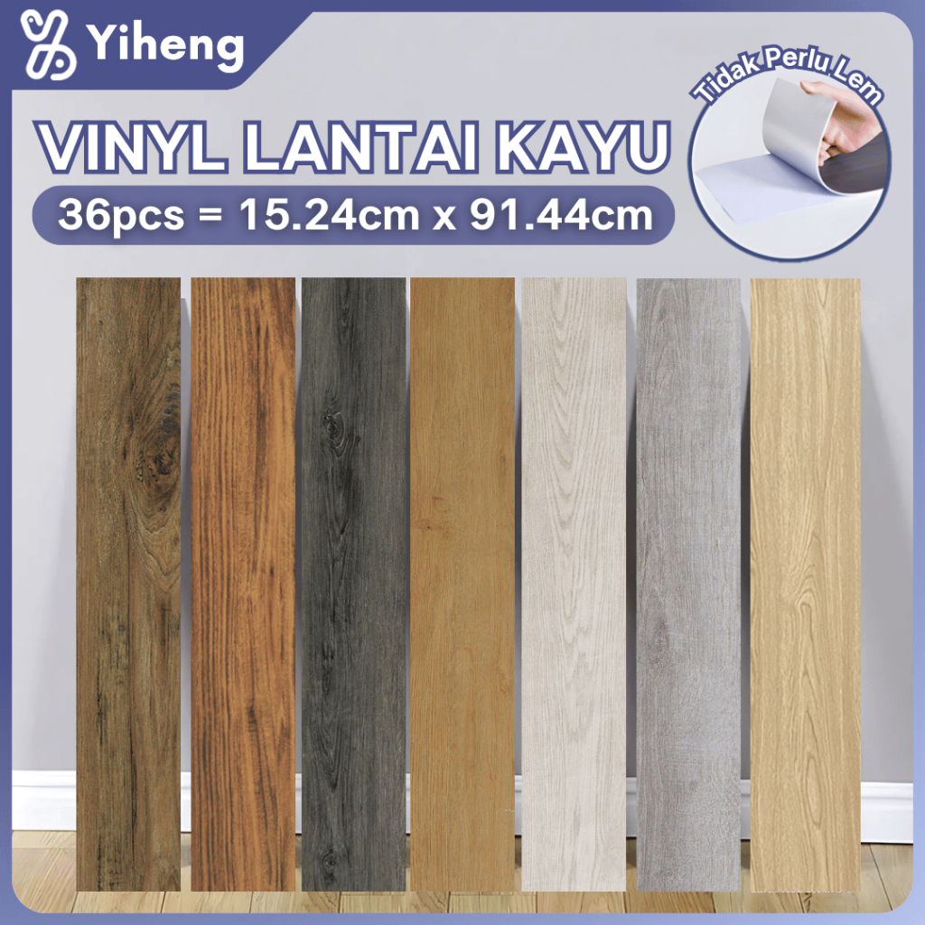Jual Lantai Vinyl Premium 1 BOX ISI (36pcs) Stiker Lantai Vinyl Lantai Kayu High Quality Vinyl ...
