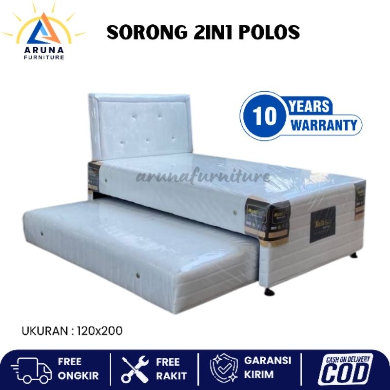 Jual Kasur Sorong 2in1 Polos Kasur Tingkat Spring Bed Single Minimalis ...