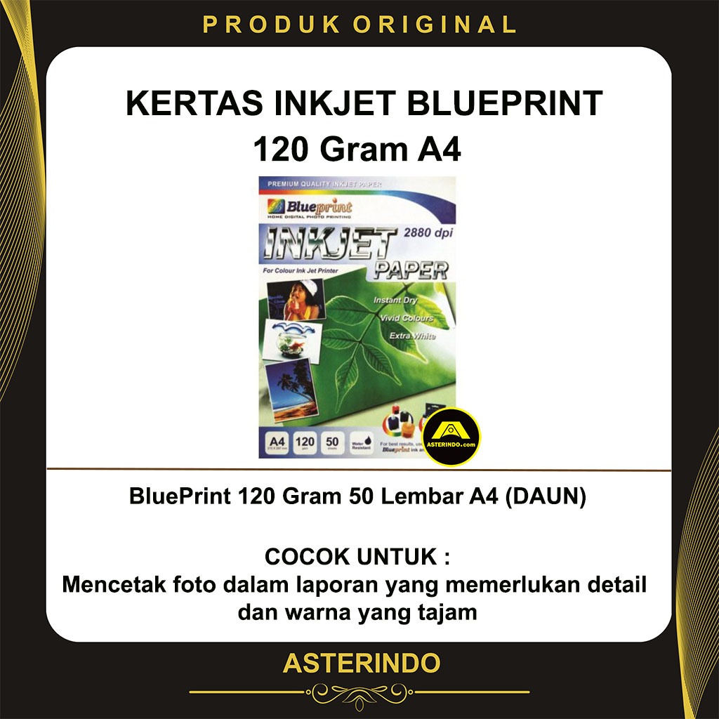 Jual Kertas Inkjet BluePrint 120 Gram 50 Lembar A4 Daun Inkjet Paper | Shopee Indonesia