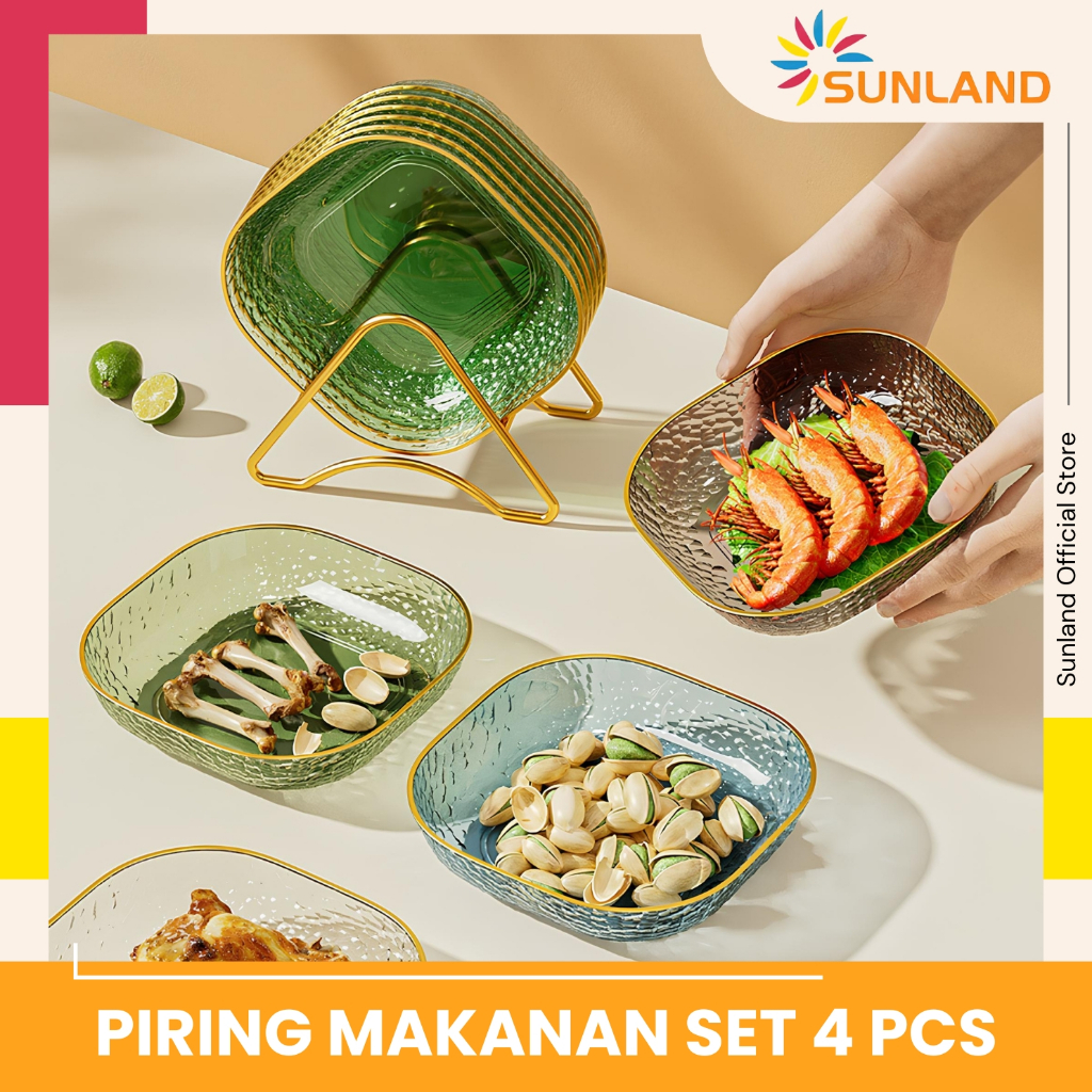 Jual SUNLAND Piring Makan Mini Plastik Aesthetic Set Dessert Dish Plate ...