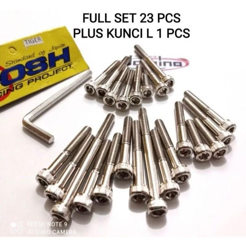 Jual Baut Blok L Baut Mesin Tiger Megapro Set Kiri - Kanan Posh | Shopee Indonesia