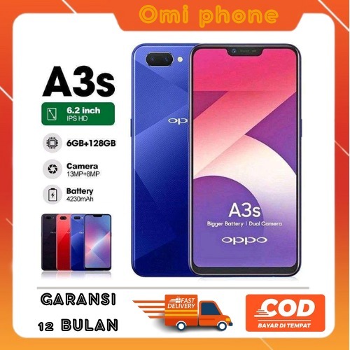 Jual Hp OPPO A3S RAM 6/128GB 4G LTE Android Smartphone GARANSI 1 TAHUN murah | Shopee Indonesia
