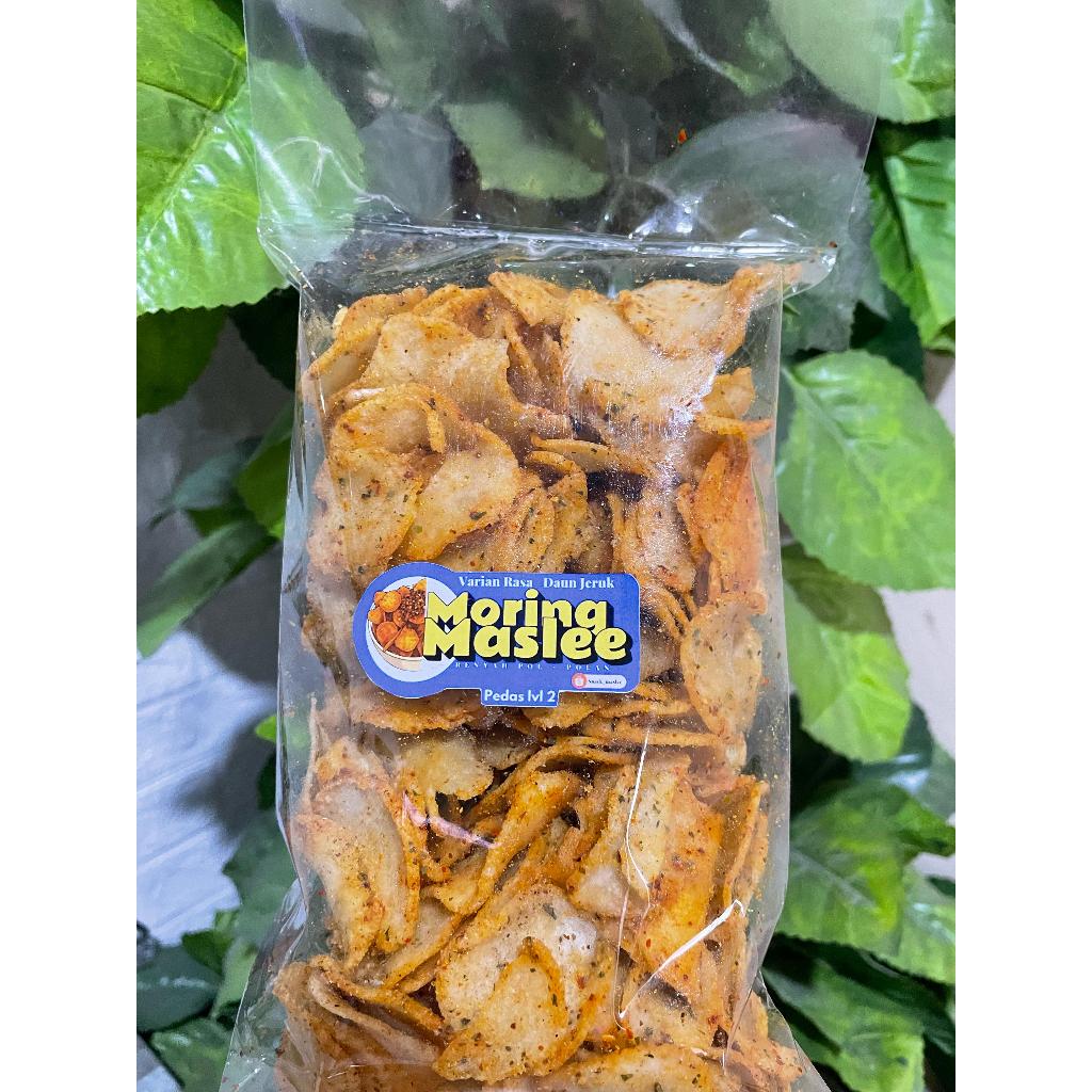 Jual SNACK MORING Rasa DAUN JERUK LEVEL 2 Pedas Sedang Renyah Cimol ...