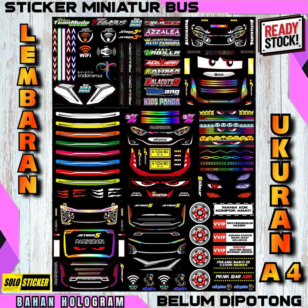 Jual Stiker Miniatur Bis Sticker Bis Mainan Asesoris HeadLamp | Shopee ...