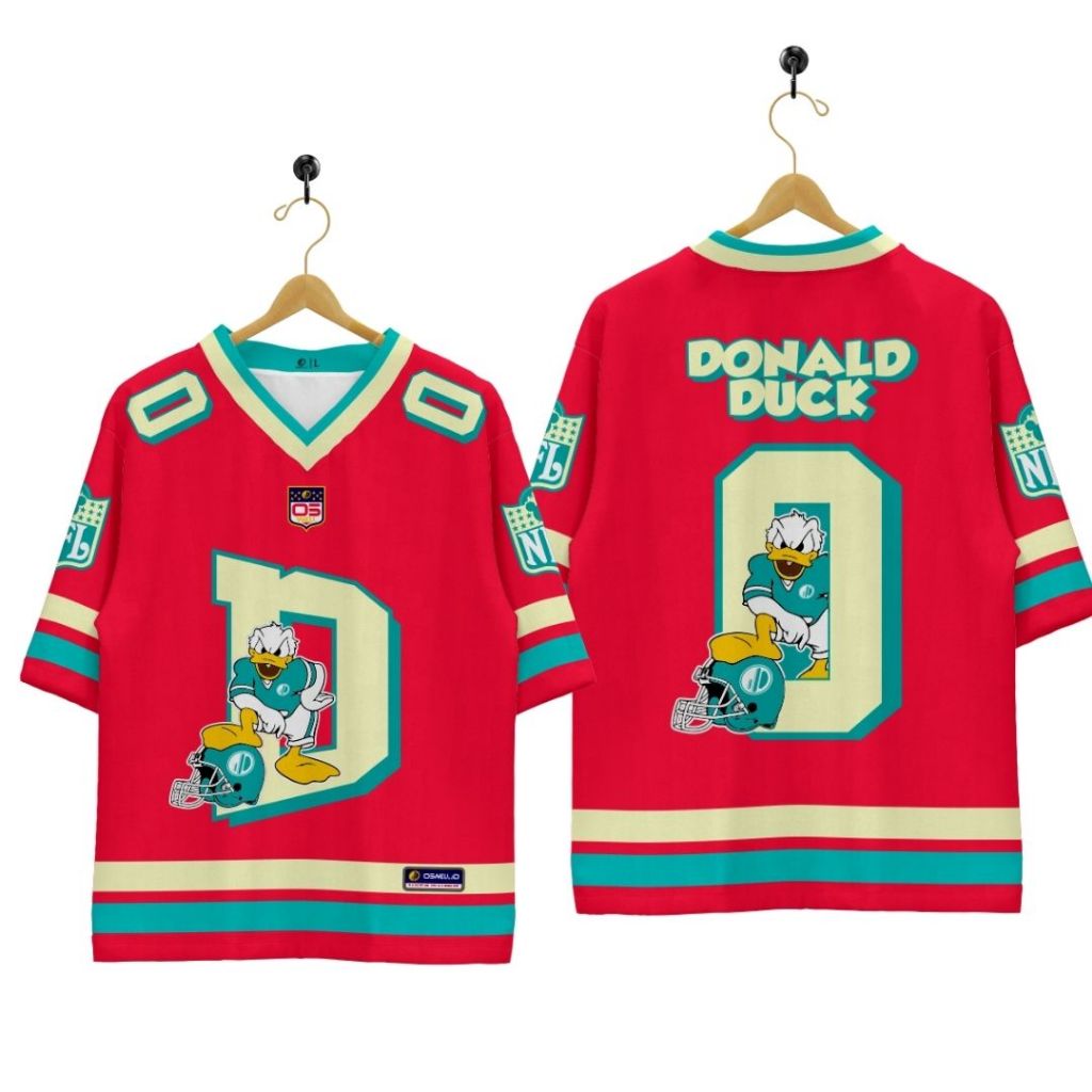 Jual JERSEY RUGBY / JERSEY STREETWEAR DONAL DUCK MERAH GRATIS NAMA DAN ...