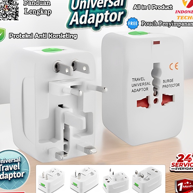 Jual Universal Travel Adaptor USB Charger Adapter Colokan Stop Kontak ...