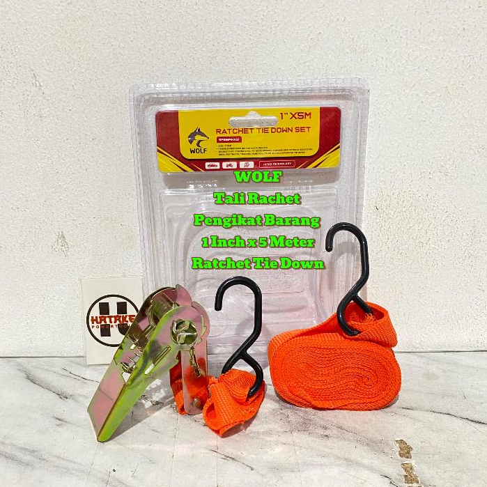 Jual Tali pengikat barang WOLF RACHET TIE DOWN 1 inci X 5Meter RATCHET ...