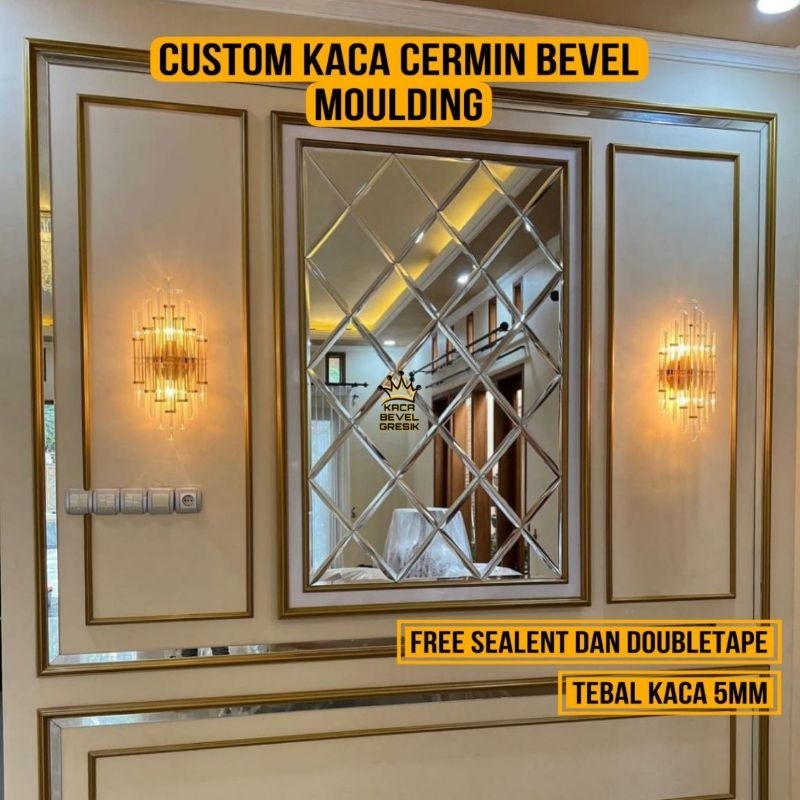 Jual Custom Ukuran Kaca Cermin Bevel Moulding | Shopee Indonesia