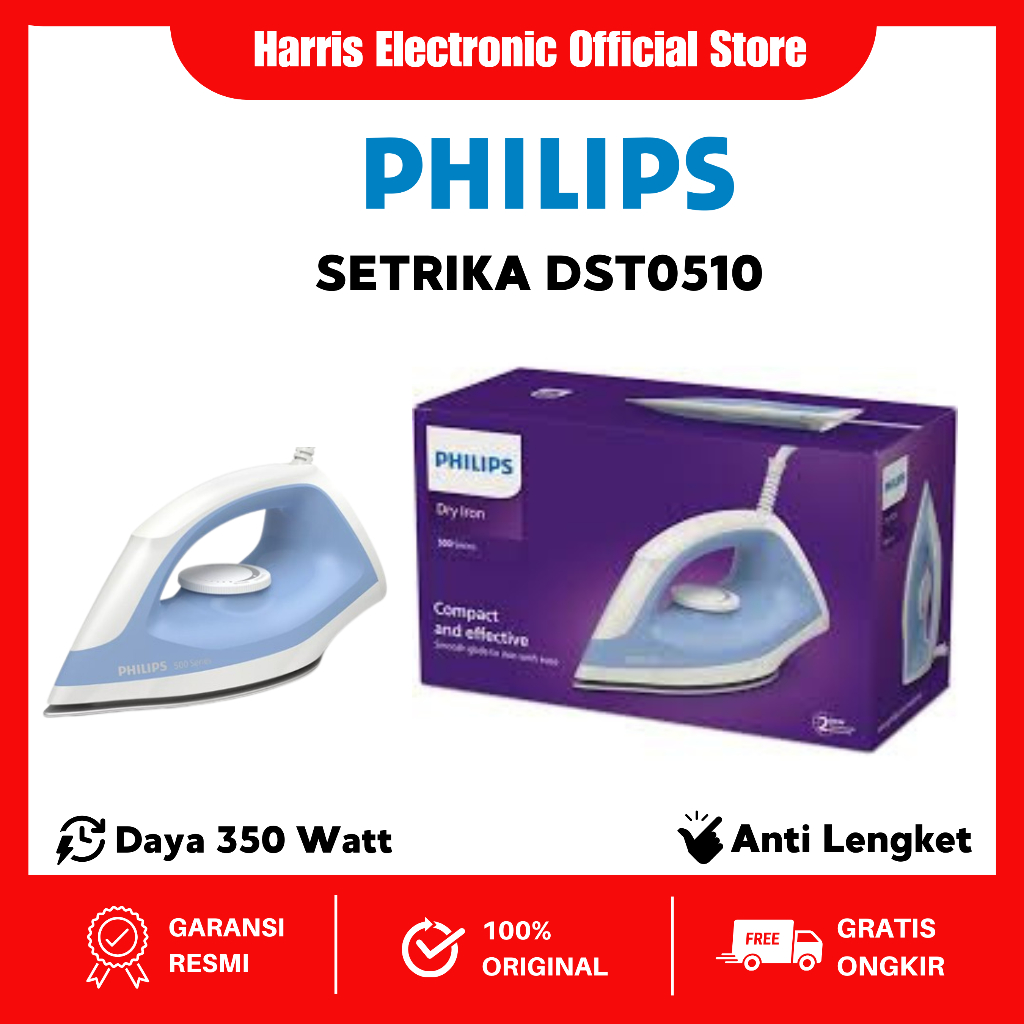 Jual Setrika Philips DST0510 / DST-0510 / Original garansi resmi ...