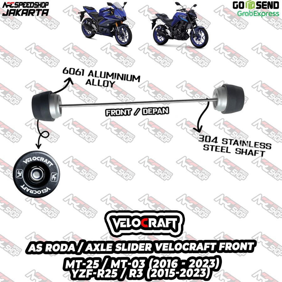Jual As Roda / Axle Slider VELOCRAFT As Roda Front / Depan Y007 MT-03 ...