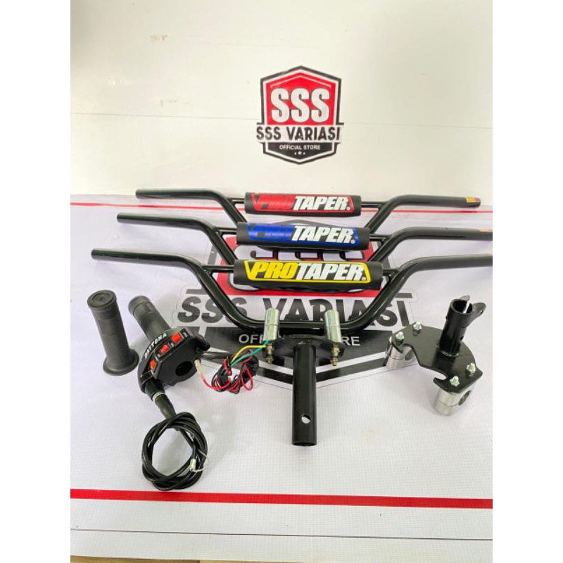 Jual paket stang trail hitam+dudukan/adaptor stang+gas spontan daytona ...