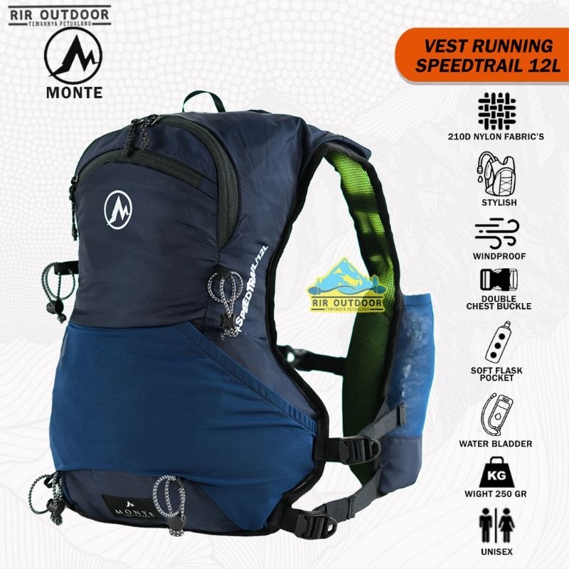 Jual TAS HYDROPACK MONTE SPEED TRAIL 12L TAS RUNNING VEST RUNNING PACK ...