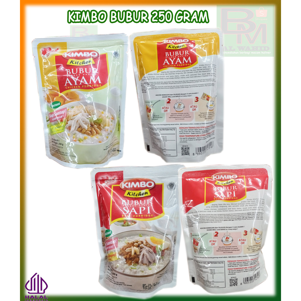 Jual Kimbo Bubur Ayam dan Sapi Kemasan 250 gram siap saji | Shopee ...