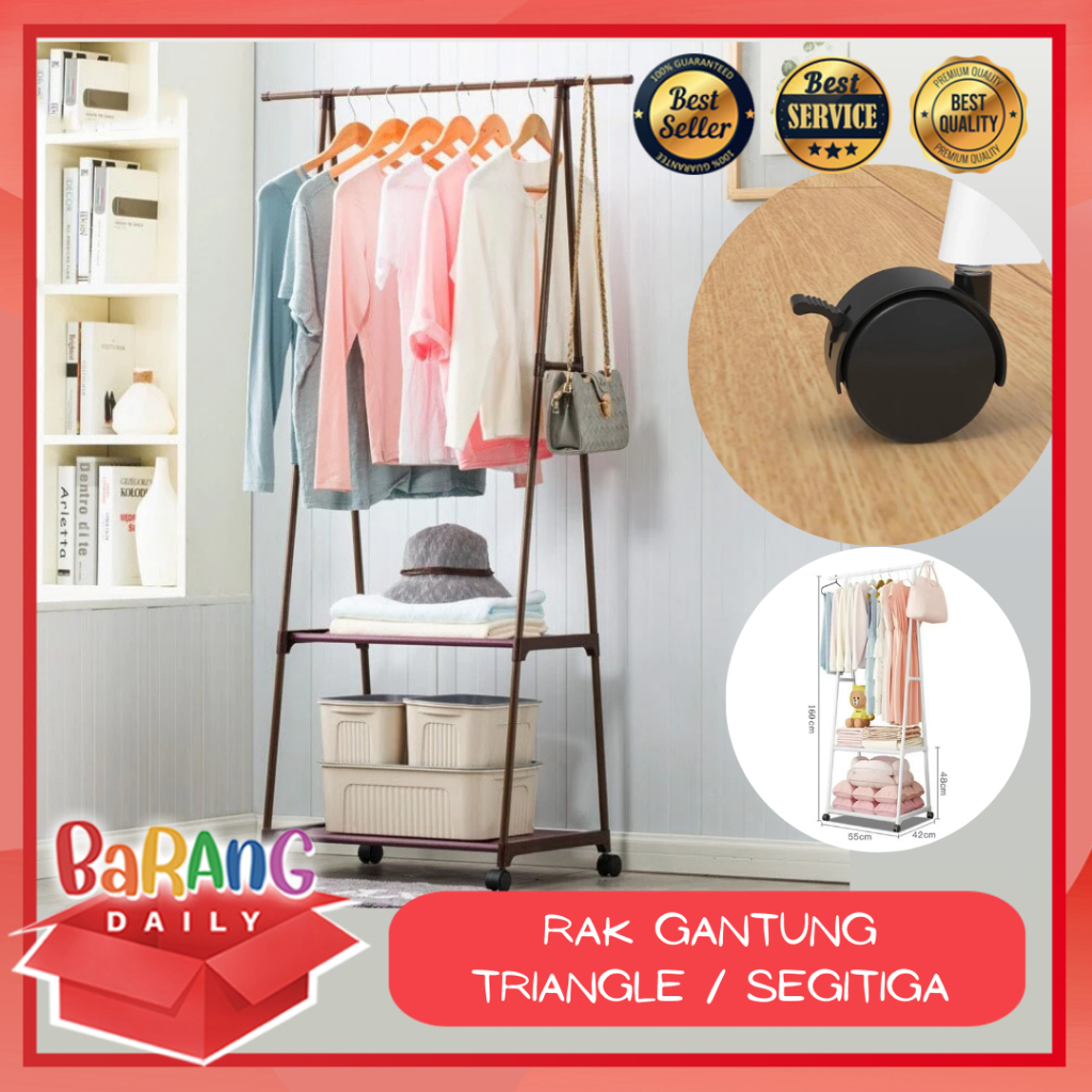 Jual RAK SEGITIGA UK BESAR JUMBO / STAN HANGER TRIANGLE DENGAN RODA ...