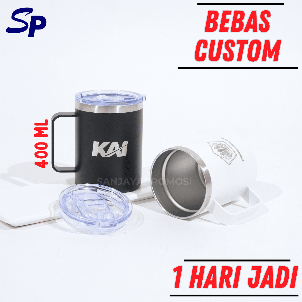 Jual Mug Classic Custom Mug Coffee Cup Stainless Steel 400ml Gelas Kopi ...