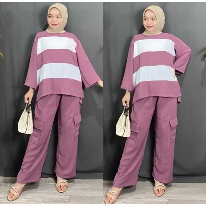Jual Baju Setelan Wanita Crinkle Airflow Setelan Baju Blaster Dan ...