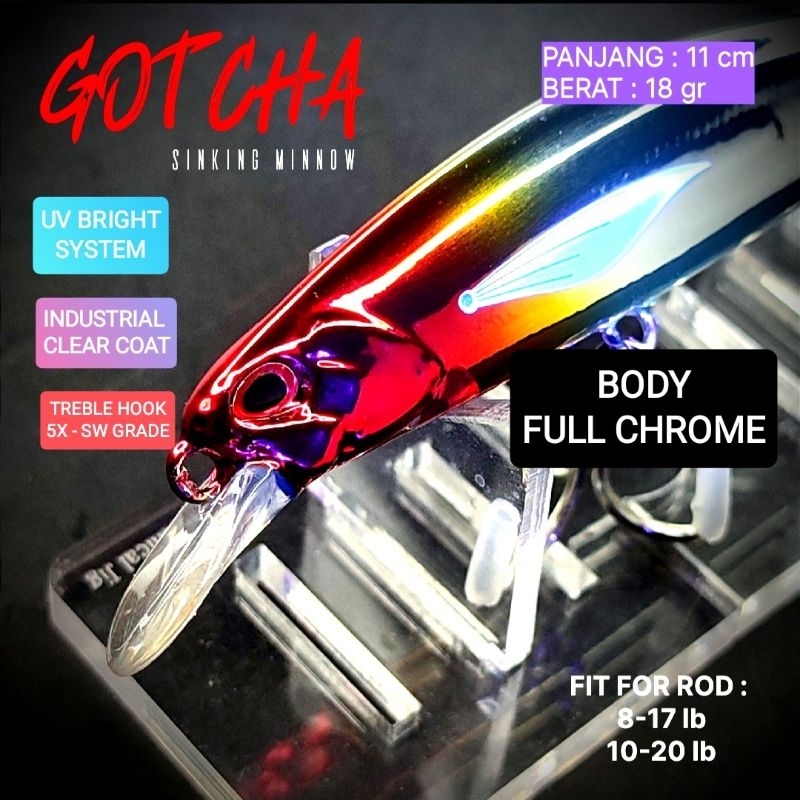 Jual Minnow " GOTCHA- 95 S " lure umpan pancing casting ikan laut ...