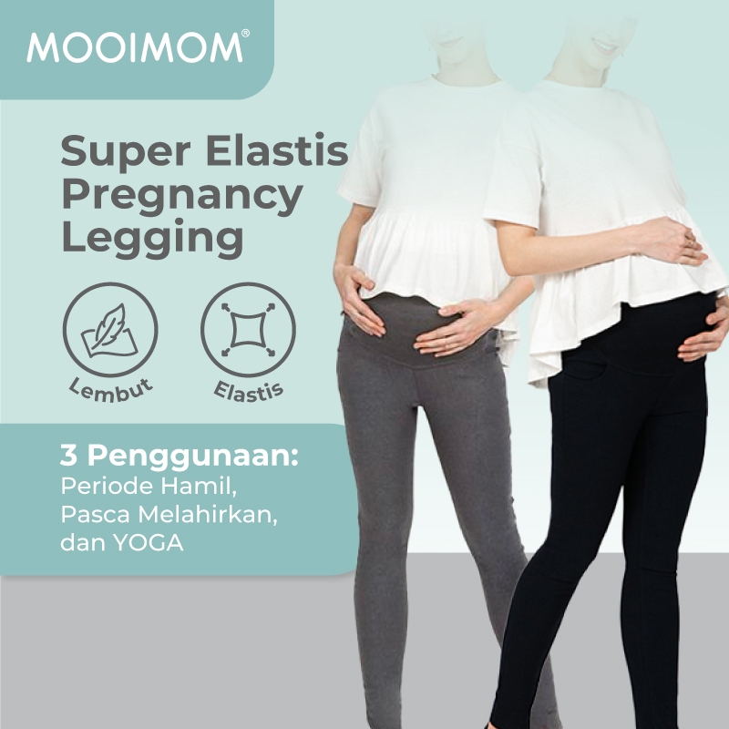 Jual MOOIMOM Super Elastic Pregnancy Legging - Celana Legging Hamil | Shopee Indonesia