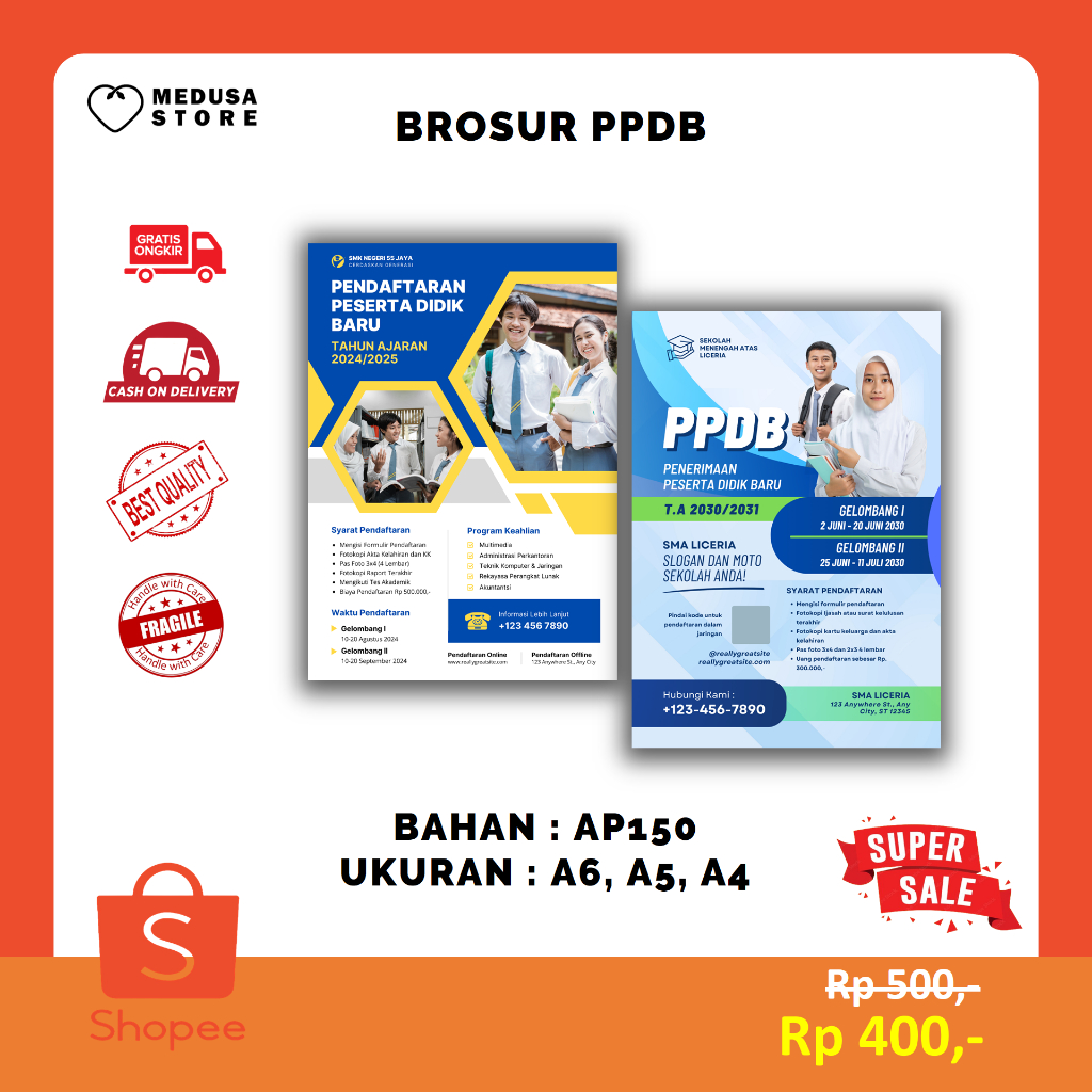 Jual Brosur PPDB / Flyer SPMB / Leaflet Sekolah / Pamflet Kampus | Shopee Indonesia