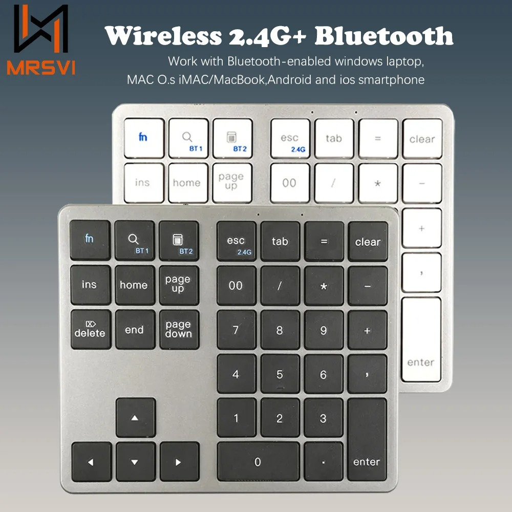 Jual Numeric V4 Wireless 2.4G Bluetooth Silent Click Numpad Keypad ...