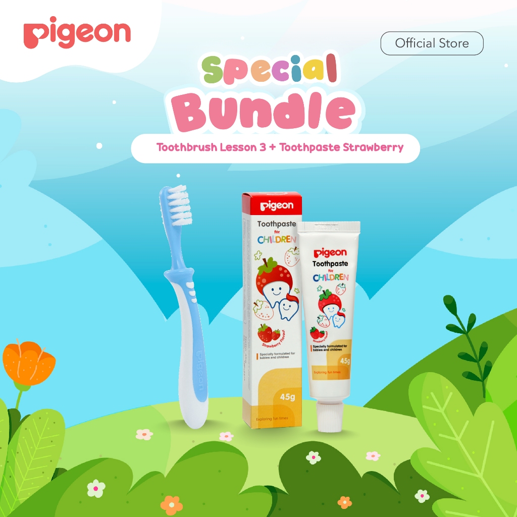 Jual Pigeon Special Bundle Toothbrush Lesson 3 + Toothpaste | Shopee ...