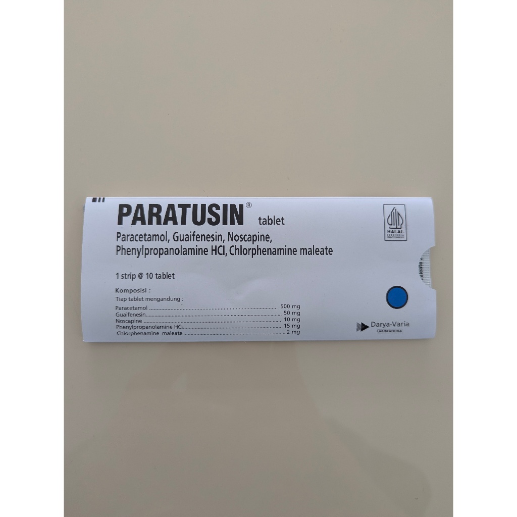 Jual OBAT UNTUK FLU DEMAM DAN BATUK BERDAHAK - PARATUSIN 1 STRIP ISI 10 ...