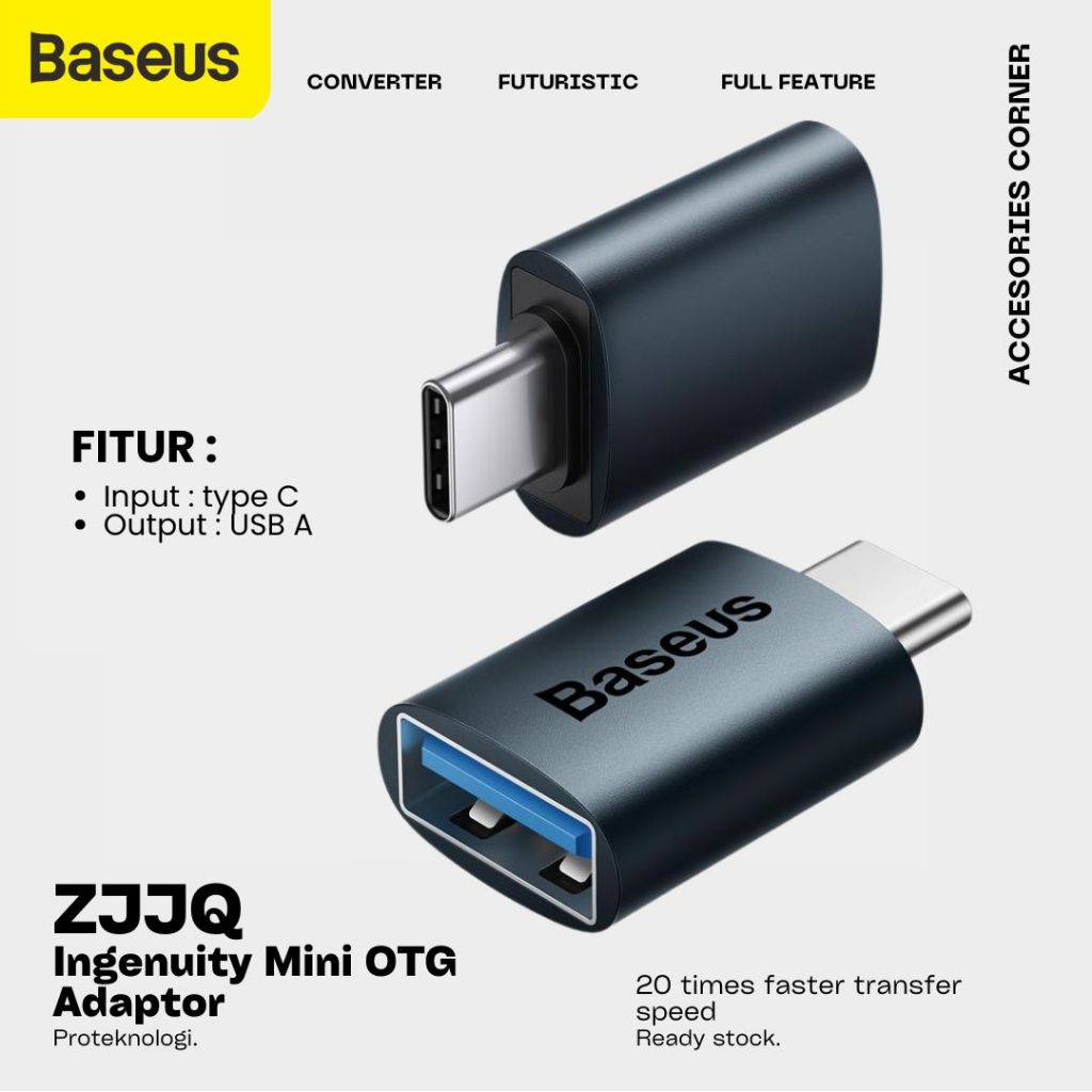Jual BASEUS USBTC Mini OTG Adaptor Type C to USB A 3.1 Converter ...