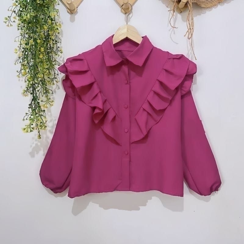 Jual Blouse wanita baju blouse rempel ruffle baju kerja baju cantik ...