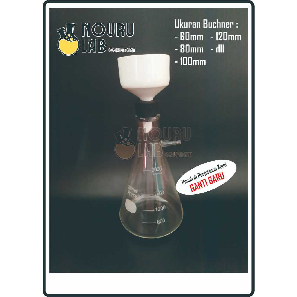 Jual FILTERING FLASK 2000ML DENGAN CORONG BUCHNER | Shopee Indonesia