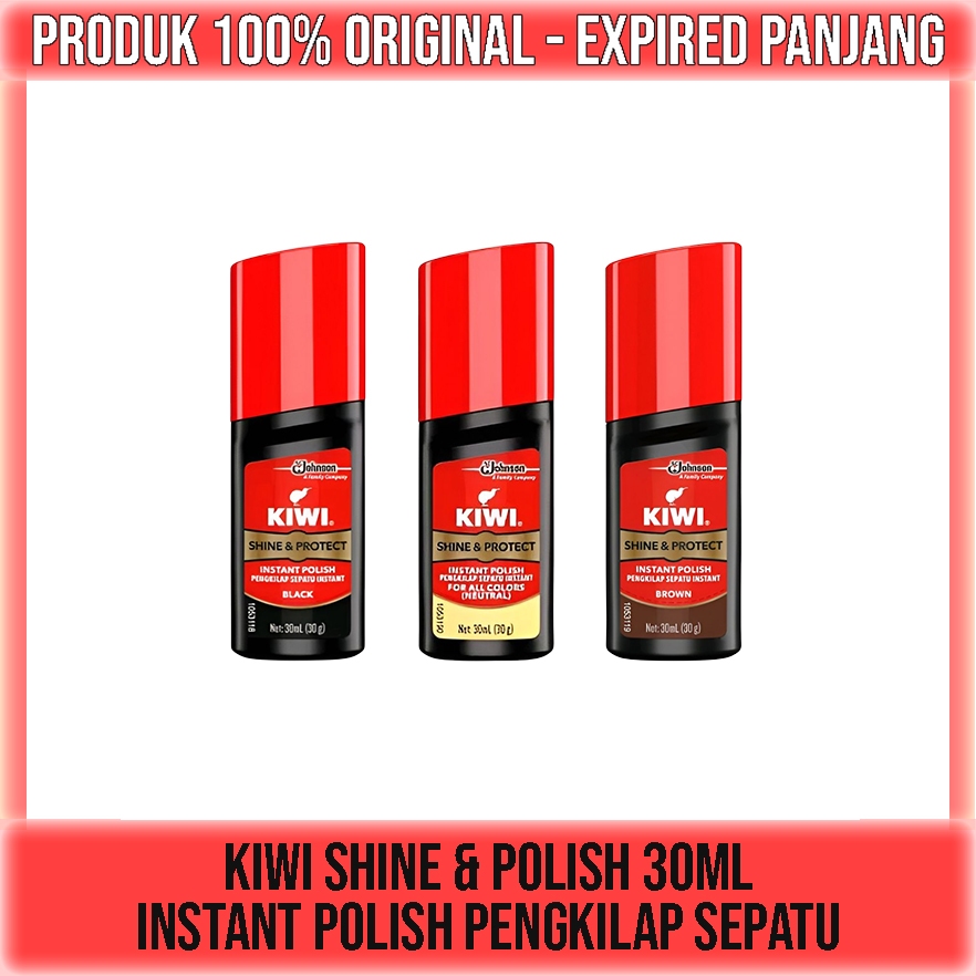 Jual ORIGINAL Kiwi Shine & Protect Instant Polish 30ml - Semir Sepatu Cair Hitam Coklat Netral ...