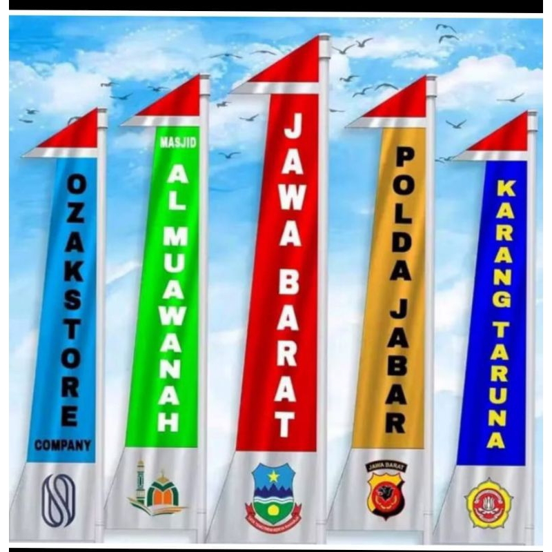 Jual Bendera Umbul Umbul Custom, Bisa Request Warna, Tulisan, Ukuran ...