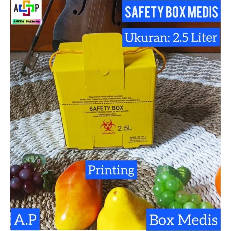 Jual Safety Box Medis 2.5 Liter( Printing)/Tempat sampah Medis/Boxmedis ...