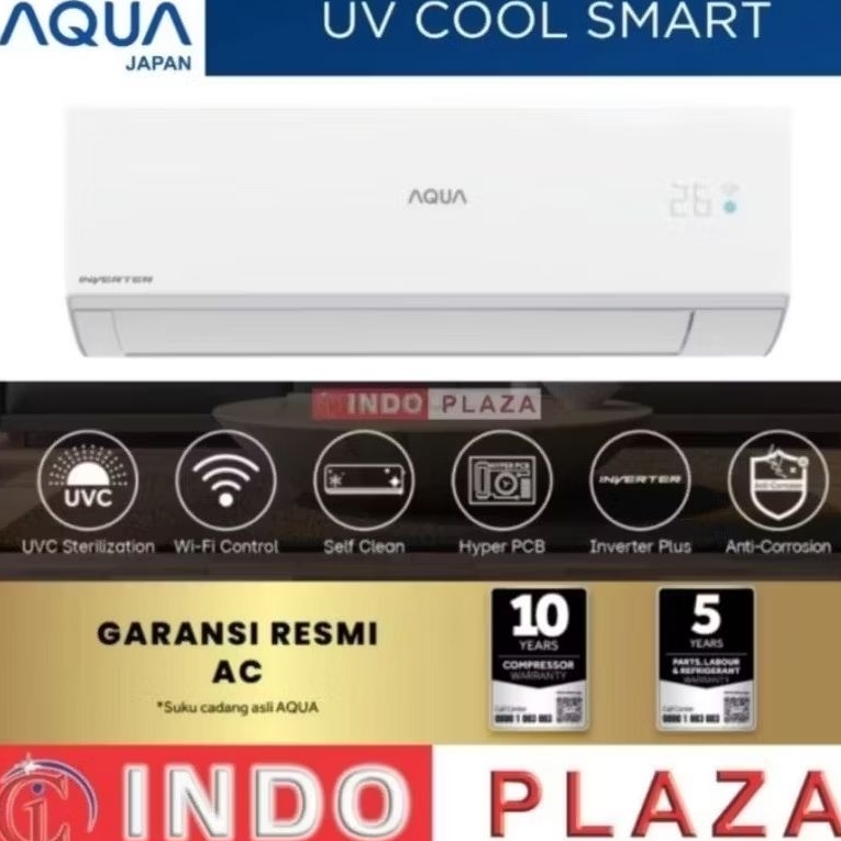 Jual AC AQUA 1 PK INVERTER + UV COOL SMART WIFI + SMART CLEAN + ANTI KARAT AQA-KR/CR9VRAL / AQA ...