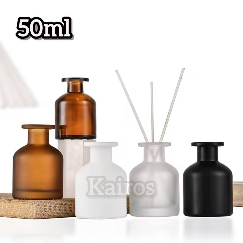 Jual Botol reed diffuser 50ml Pot belly bottle vas kaca tebal aromatherapy pengharum ruangan ...