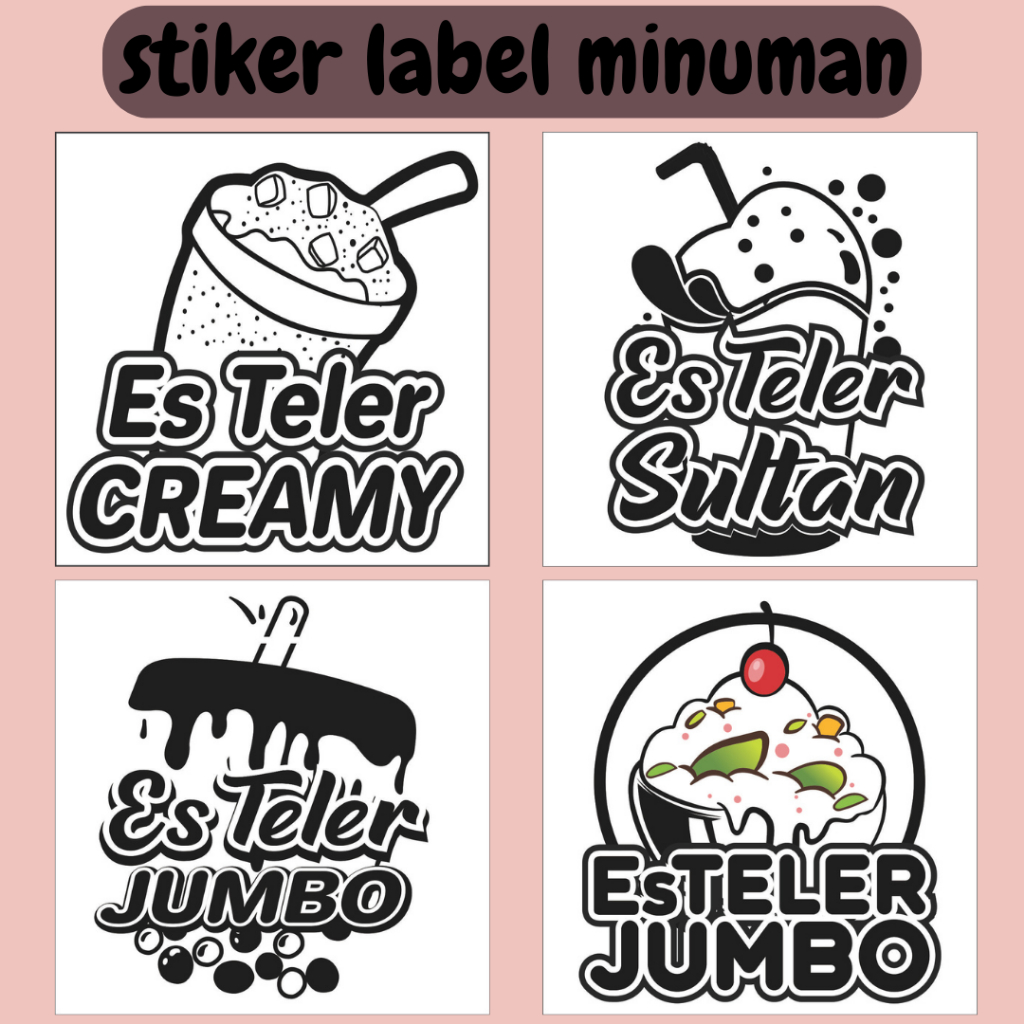Jual STIKER LABEL ES TELER STIKER TRANSPARAN STIKER CUP GELAS ES ...