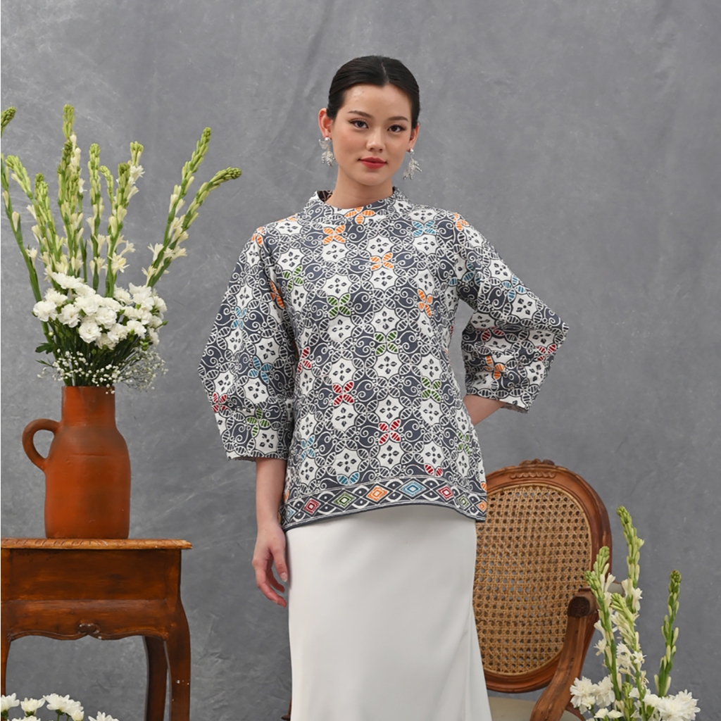 Jual NONA RARA - Lesi Wonogiren T4030, Baju kerja blouse batik wanita ...