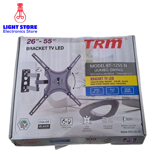 Jual TRM BRACKET TV JUMBO SWING BT 1255N 26" - 55" Penyangga TV LED LCD ...
