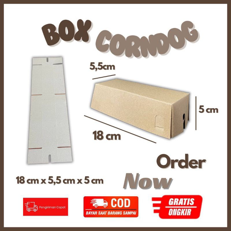 Jual BOX CORNDOG CRAFT / BOX SOSIS LAMINASI-BOX KUE-KEMASAN CANTIK ...