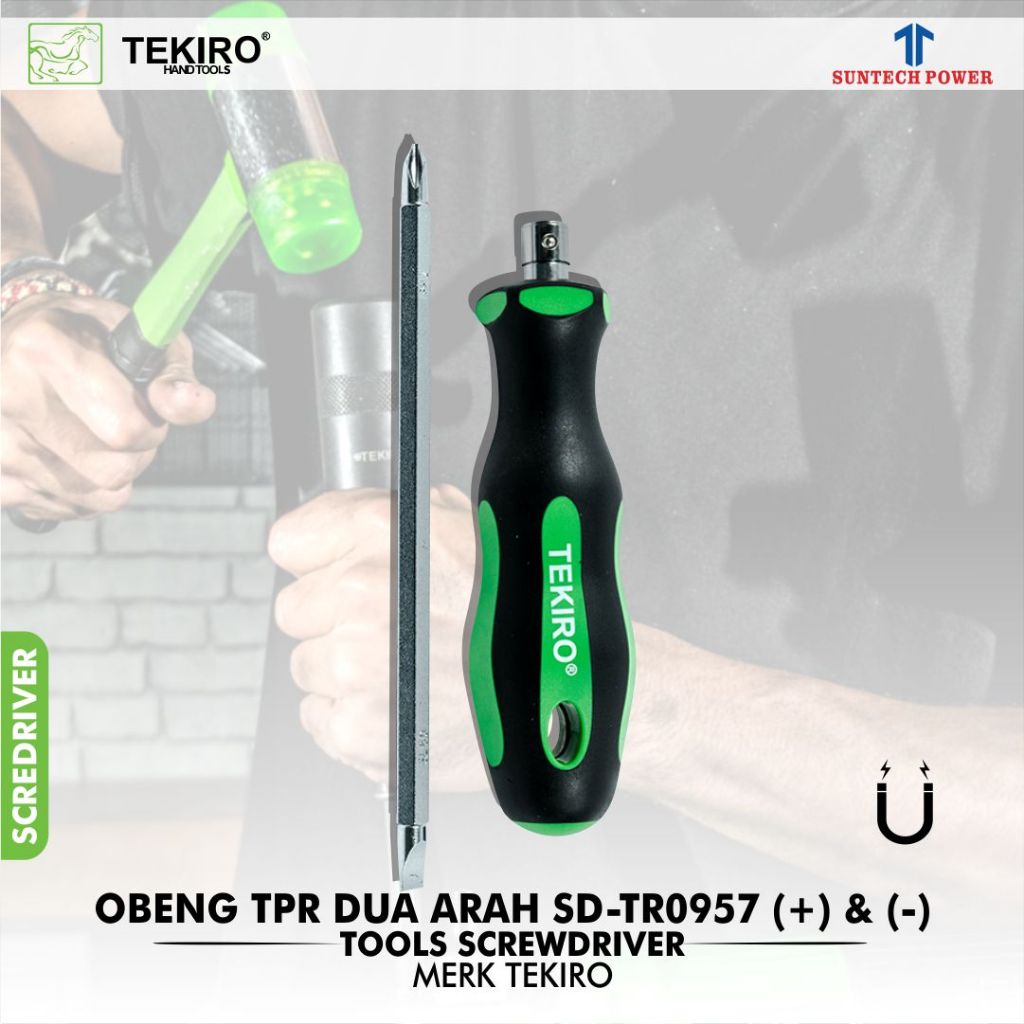 Jual Obeng TPR Dua Arah Merk Tekiro SD-TR0957 Two Way TPR Screwdriver ...