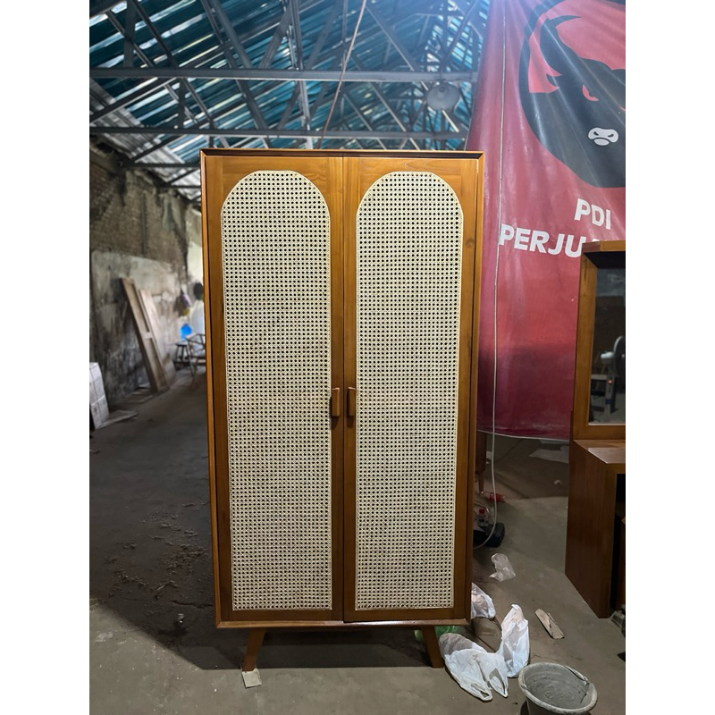 Jual Almari Pakaian Rotan Minimalis Almari Rotan Retro Jati | Shopee ...