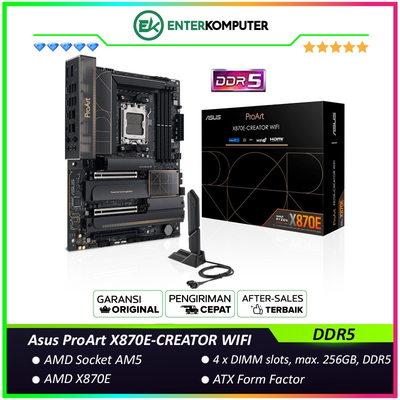 Jual Asus ProArt X870E-CREATOR WIFI (AM5, AMD X870, DDR5, USB3.2 Type-C ...
