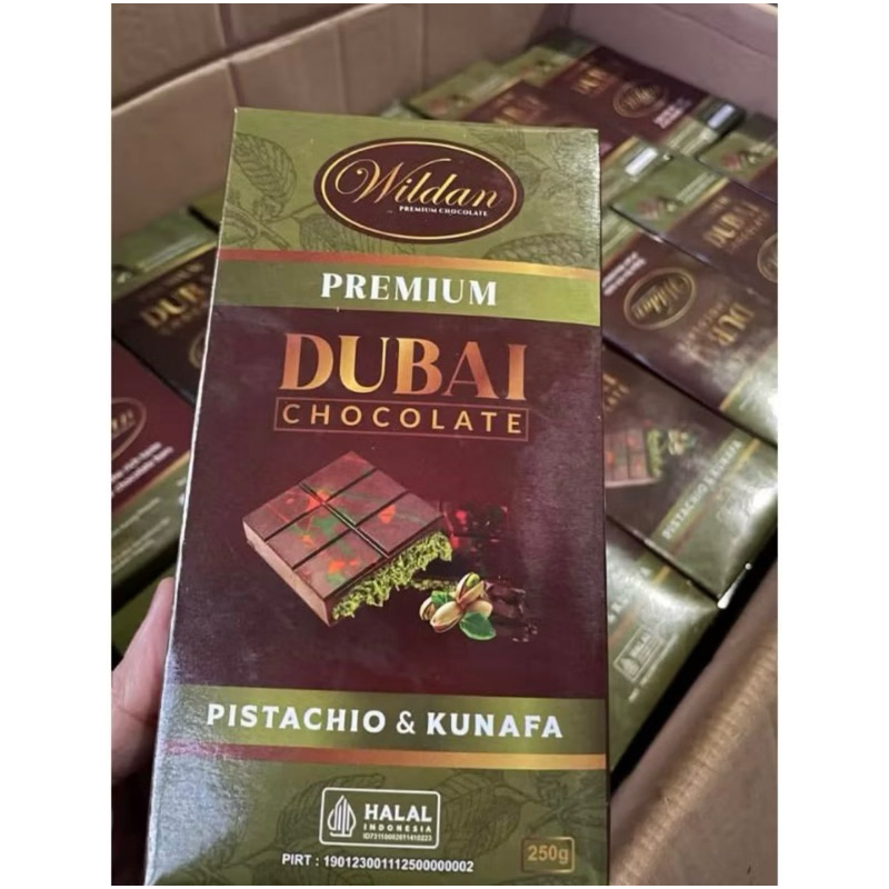 Jual Premium Coklat Dubai Wildan dengan Kunafa dan Pistachio Asli 250 gram 100 gram | Shopee ...